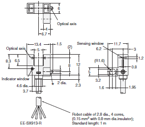 EE-SX91 Compact Pre-wired Photomicrosensor with Built-in Amplifier (Non ...