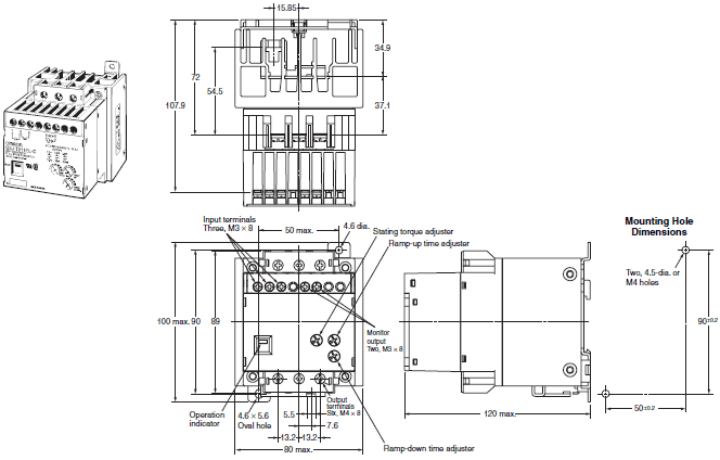 G3J-T-C Solid State Contactor for 3-phase Motors with Built-in Soft ...